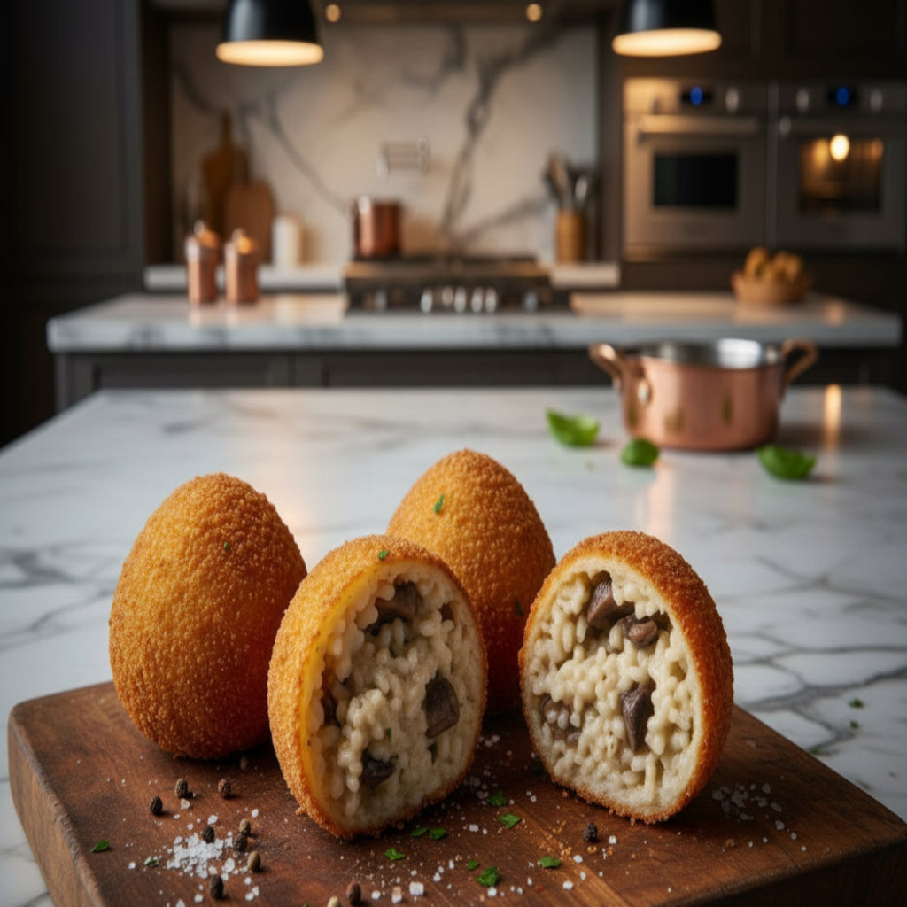 Mushroom Arancini | Porcini Bechamelle & Mozzarella.Vegetarian — Don ...