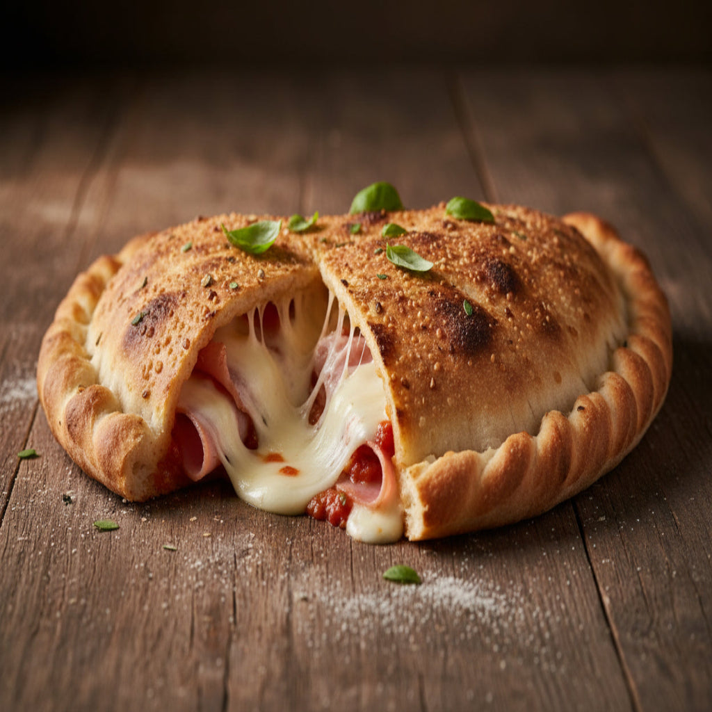 Rustic Calzone Ham Tomato Mozzarella - Stone baked — Don Arancini
